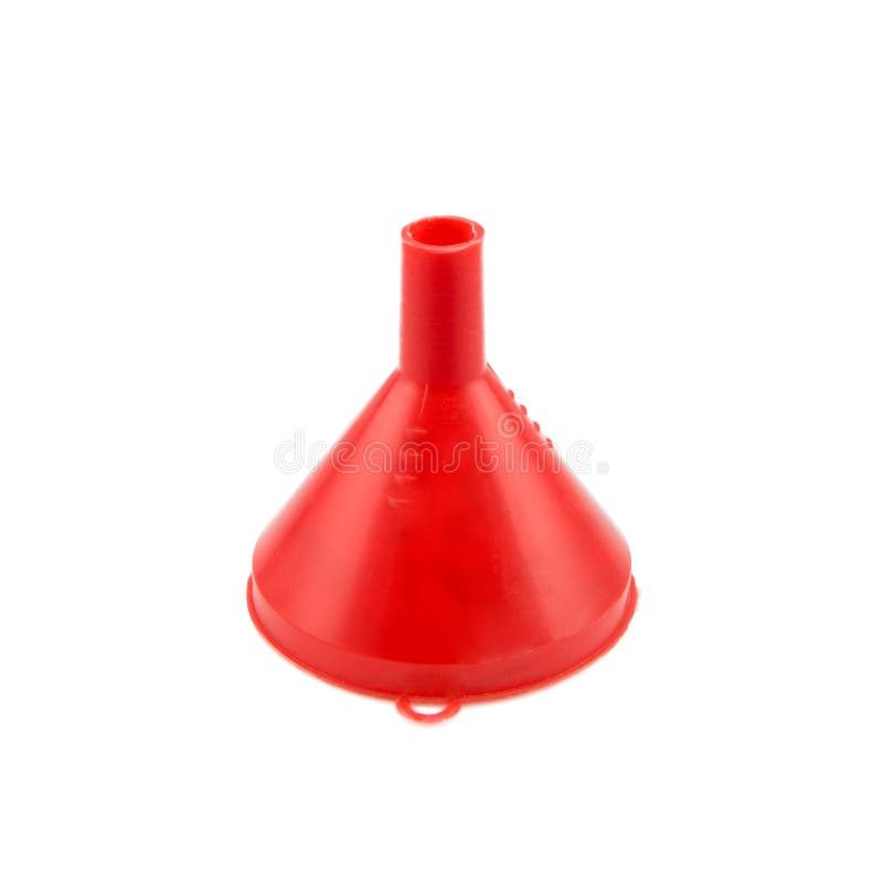 Red Plastic Funnel Isolated on White Stock Photo - Image of plastic ...