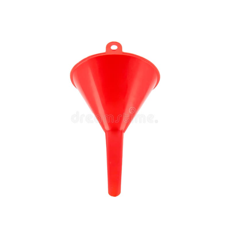Red Plastic Funnel Isolated on White Stock Photo - Image of plastic ...