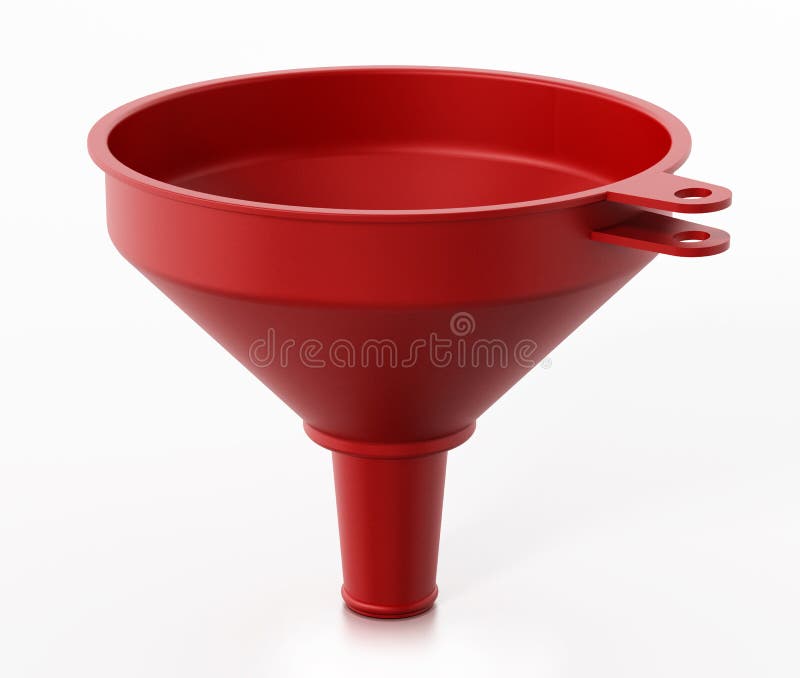 Red plastic funnel, icon stock vector. Illustration of flat - 261385671