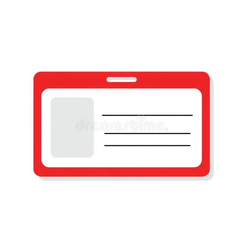 Red Plastic ID Card Template Stock Illustration - Illustration of badge ...