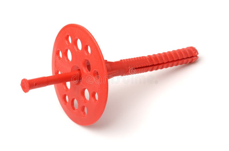 Red Plastic Insulation Anchor Dowel Stock Photo - Image of plug ...