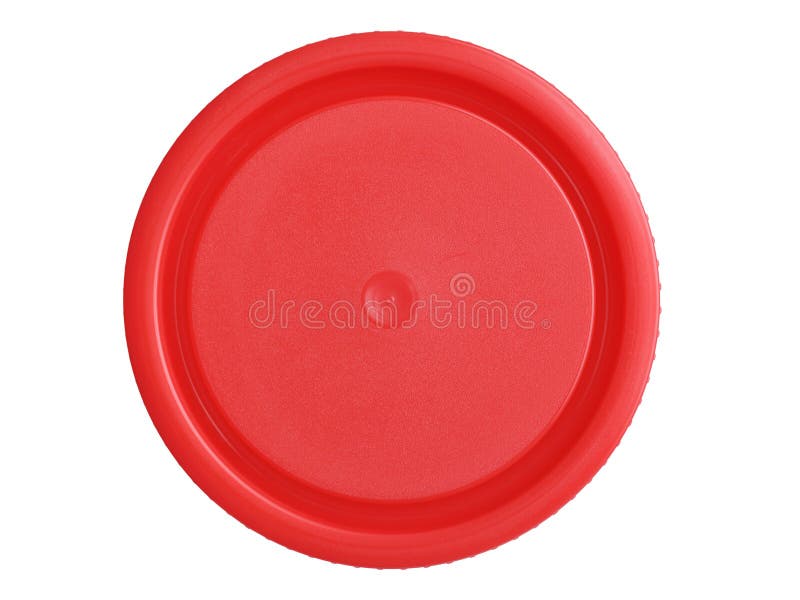 Red Plastic Lid for Jar, Top View, Isolated on White Background Stock ...