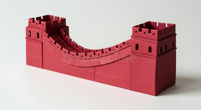 Red Plastic Model of a Bridge, Resembling Tower Bridge, Featuring Two ...