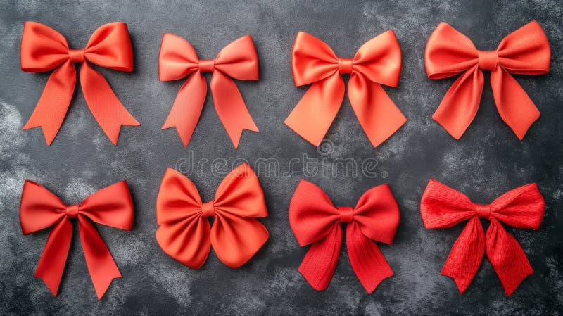 Red Plastic Ribbons are Arranged in an Elegant Manner for Decorative ...
