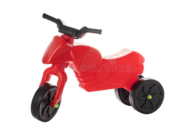 Red Plastic Ride-on Toy Motorcycle with Black Wheels for Kids Stock ...