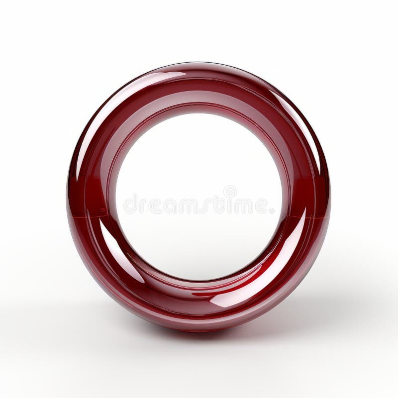 A Red Plastic Ring on a White Background Stock Illustration ...