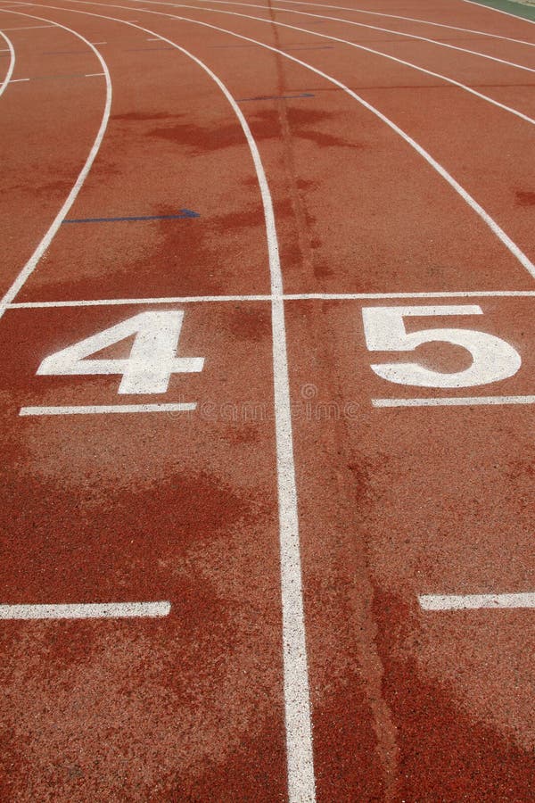 Red Plastic Runway in a Sports Ground Stock Photo - Image of facilities ...