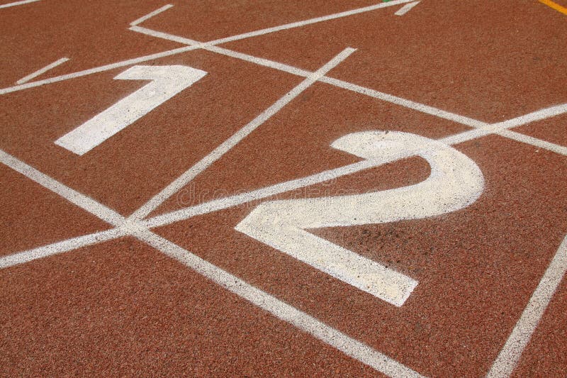 Red Plastic Runway in a Sports Ground Stock Image - Image of floor ...