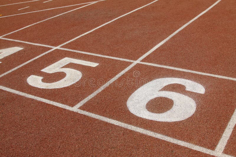 Red Plastic Runway in a Sports Ground Stock Image - Image of symbols ...