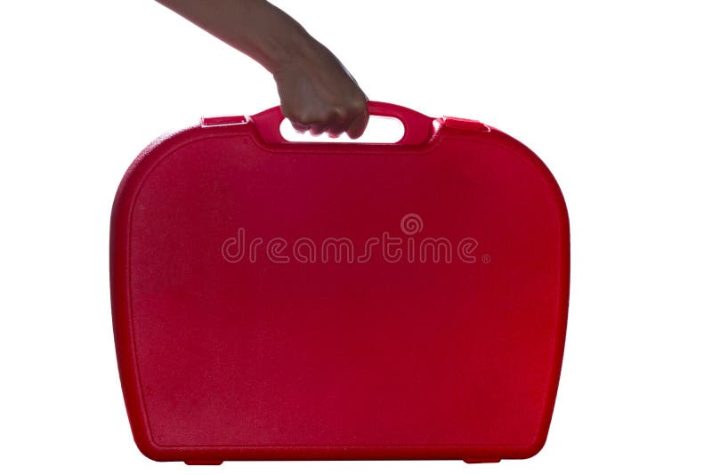 Red Plastic Safety Box Suitcase. Stock Photo - Image of gray, business ...