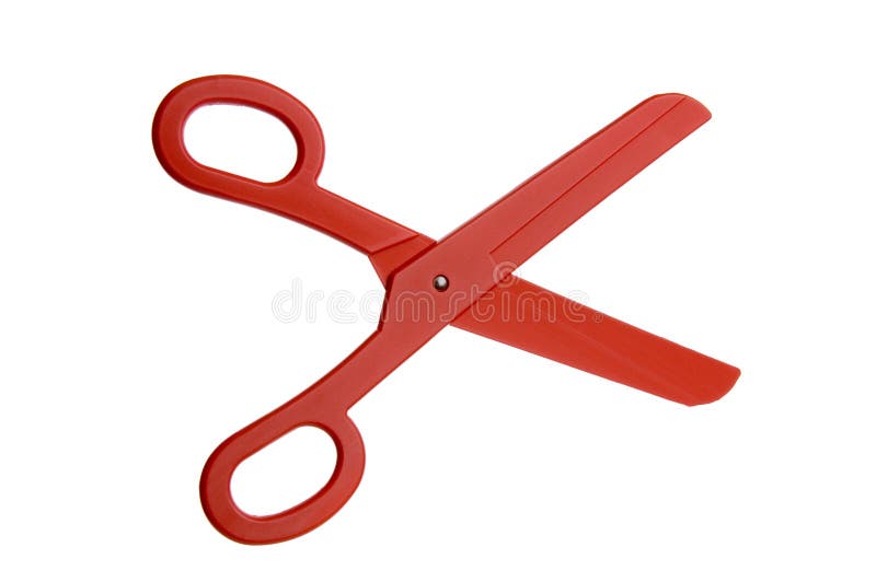 Red plastic scissors stock photo. Image of background - 23579114