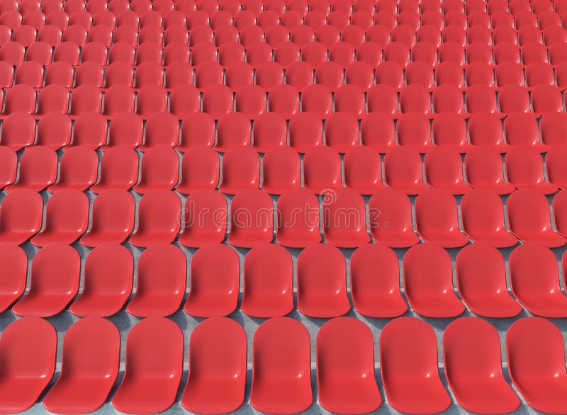Red plastic seats stock illustration. Illustration of event - 68873424