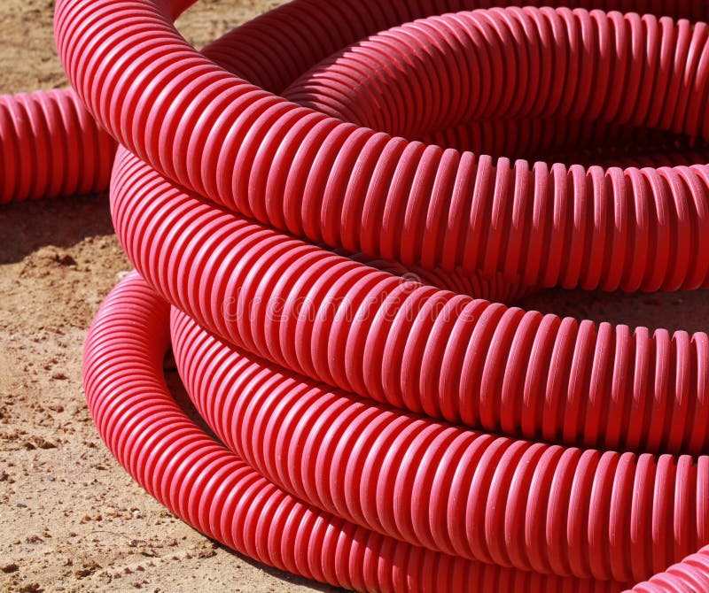 Red Plastic Sheath for Electrical Cable Stock Photo - Image of metals ...
