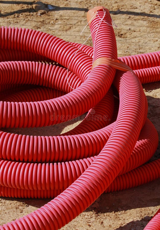 Red Plastic Sheath for Electrical Cable Stock Photo - Image of color ...