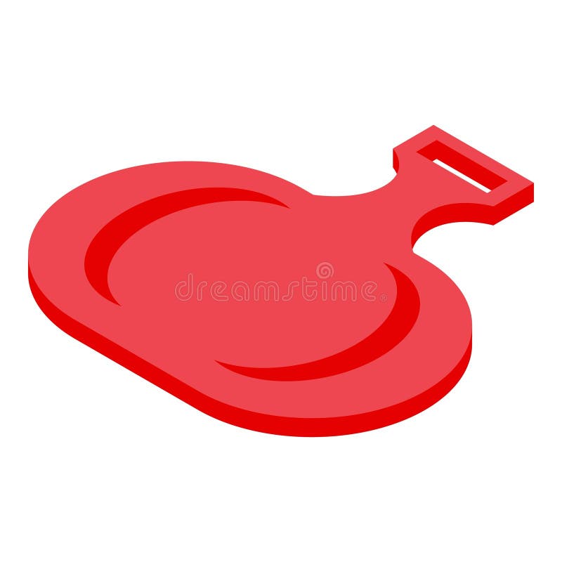 Red Plastic Sled for Winter Activities Isometric View Stock Vector ...