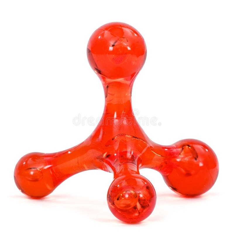 Red Plastic Spa Massager, Isolated on White Background Stock Photo ...