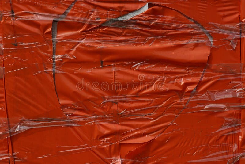 Red Plastic Texture of Crumpled Torn Polyethylene Stock Image - Image ...