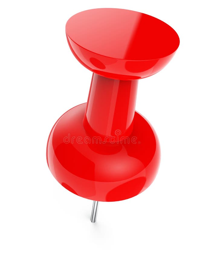 Red Thumbtack On A White Background. Stock Illustration - Illustration ...