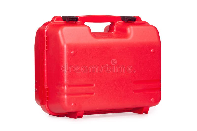 Red plastic toolbox stock photo. Image of compact, case - 13326532