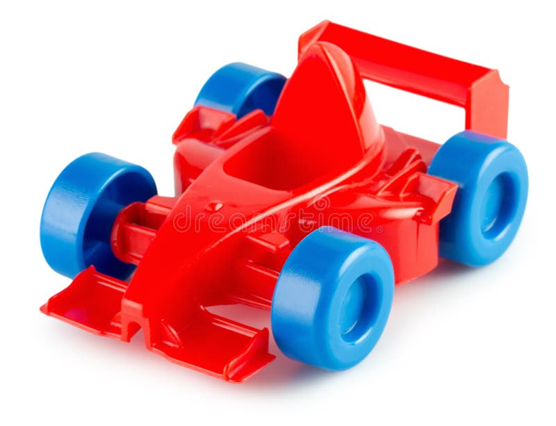 Red Plastic Toy Car Isolated on the White Background Stock Image ...