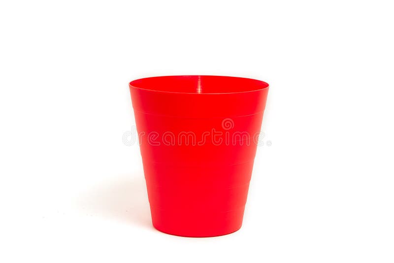 Red plastic trashcan stock photo. Image of recycling - 55198920