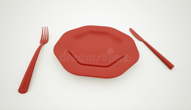 Red plate with service stock illustration. Illustration of plate - 42158525