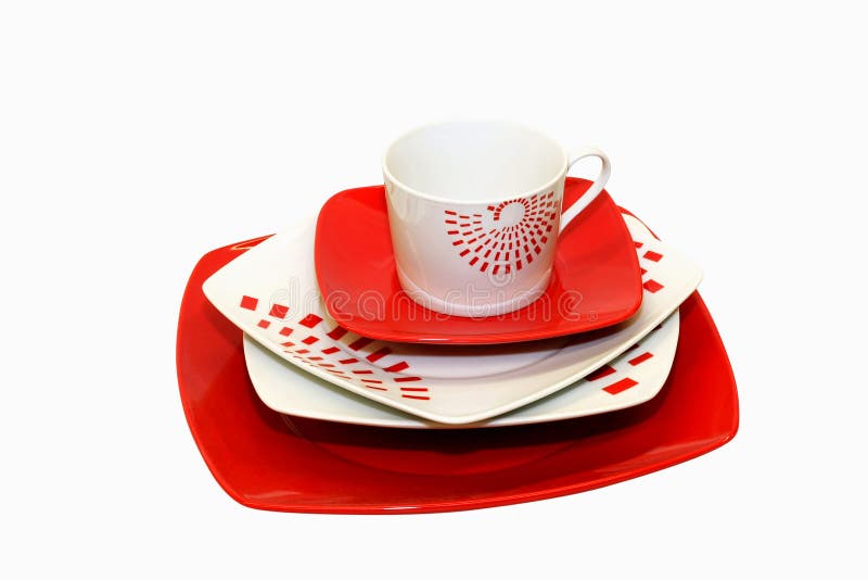 Red plates stock image. Image of style, plates, decor - 9683627