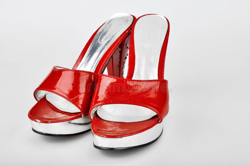 Red Platform Heels stock photo. Image of reflections - 43467958