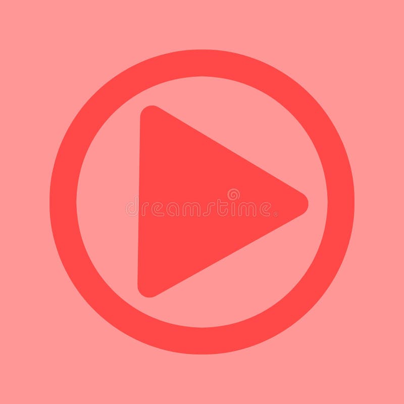 Red play button icon stock illustration. Illustration of digital ...