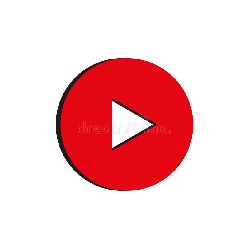 Red Play Button Icon. Vector Illustration. Stock Image Stock Vector ...