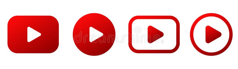 Red Play Button Logo. Simple Play Button Icon. Stock Vector ...