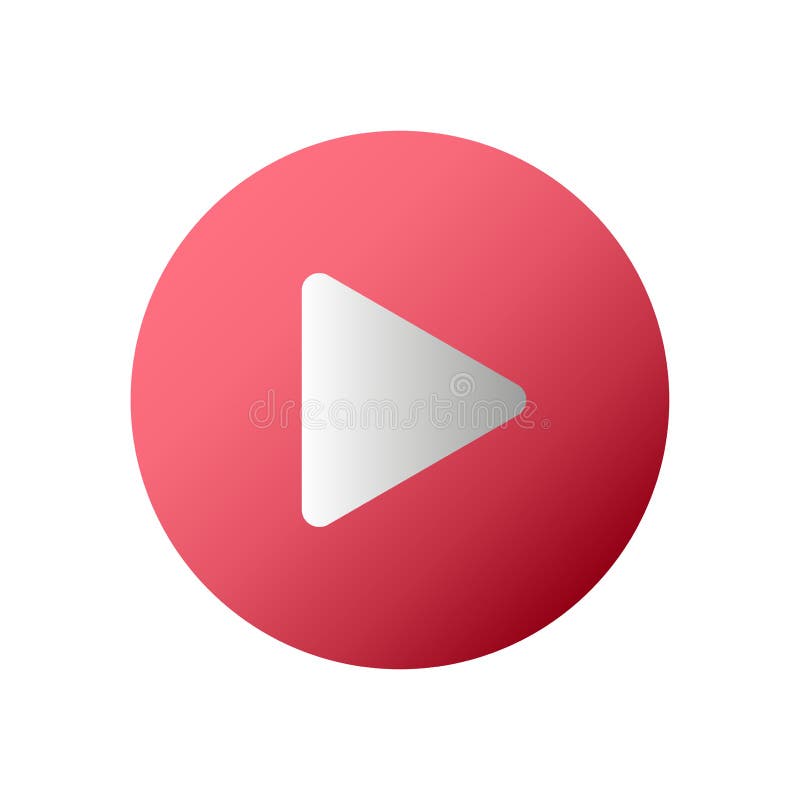 Red Play Button. Round Shape. Vector Illustration. Stock Image Stock ...