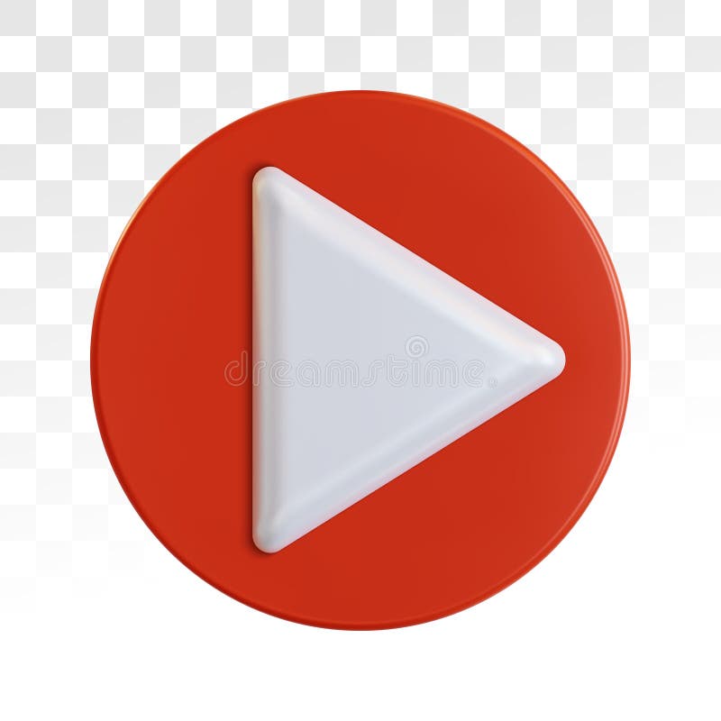 Red Play Button in Comic Cartoon Style. Video Player Icon Concept Stock ...