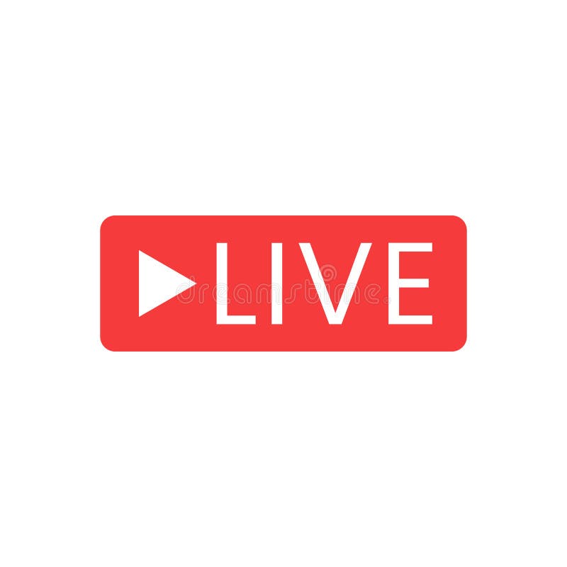 Red Play Live Streaming Sign Set Vector Stock Vector - Illustration of ...