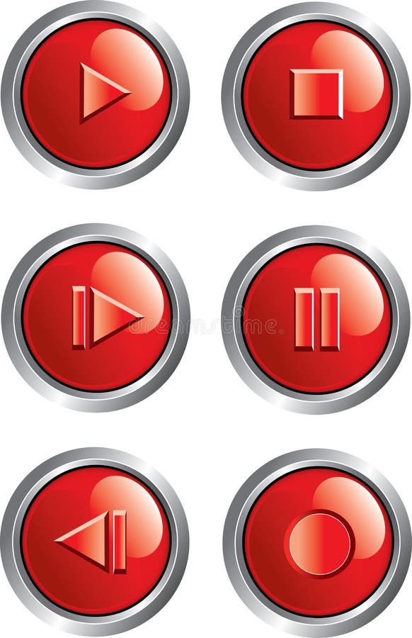 Player Button Symbols stock illustration. Illustration of blue - 777029