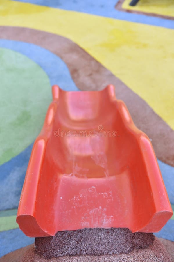 Red slide. stock photo. Image of park, ride, slip, kids - 197089856