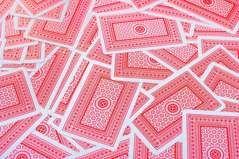 Red Playing Cards Back Side, Background Stock Photo - Image of plastic ...