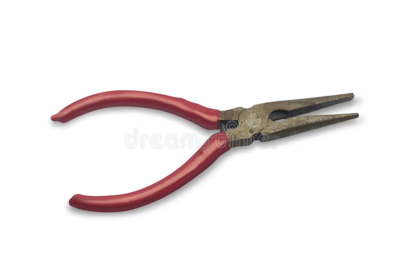 Red Pliers on a White Background,with Clipping Path Stock Photo - Image ...