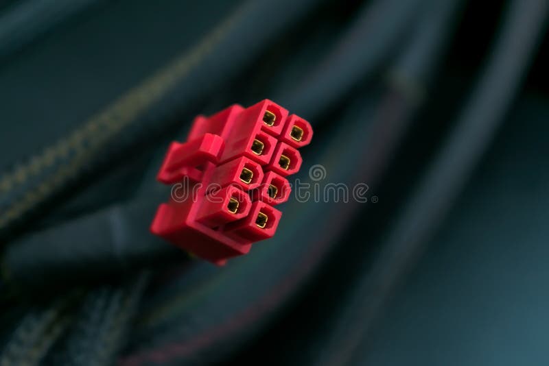 Red Plug from Power Supply for PC Motherboards Stock Image - Image of ...