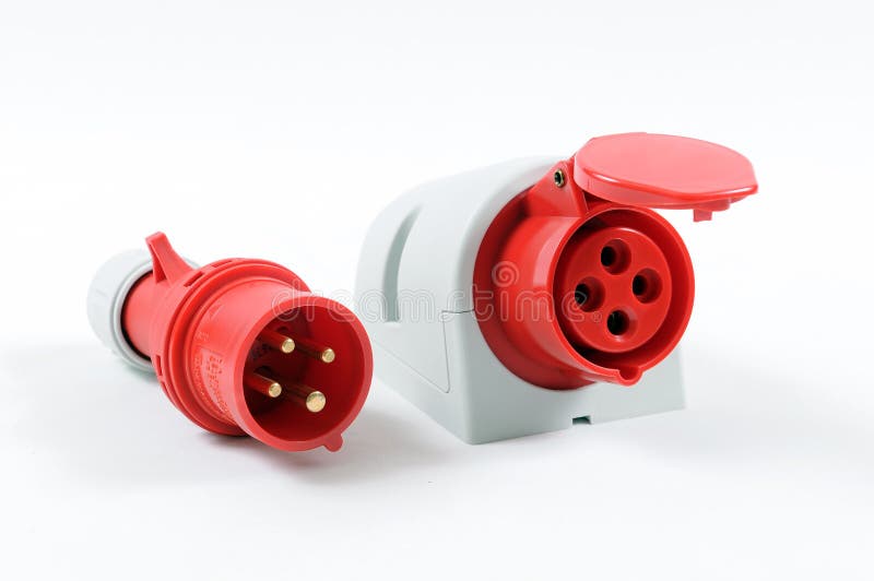 Red plug and socket stock image. Image of connecting, energy - 8652867