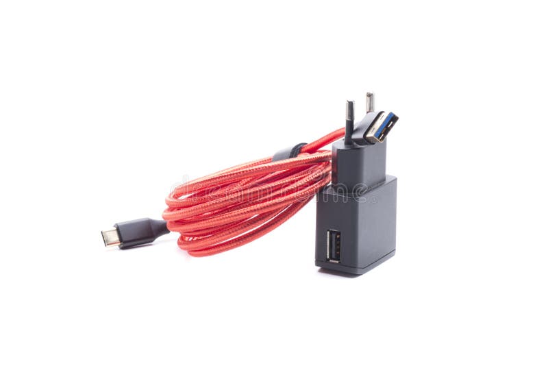 Red plug 220v stock photo. Image of smartphone, isolated - 238182126