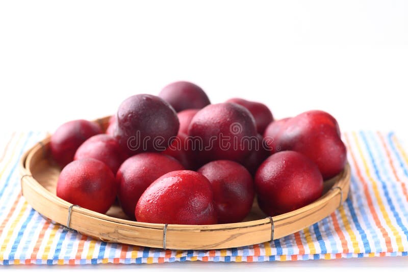 Red Plum Fruit Japanese Plum or Chinese Plum Stock Image - Image of ...