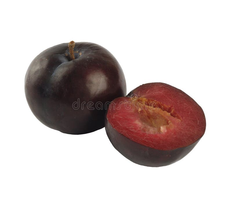 Cut Open Plum Half Isolated Stock Photo - Image of half, healthy: 55776610