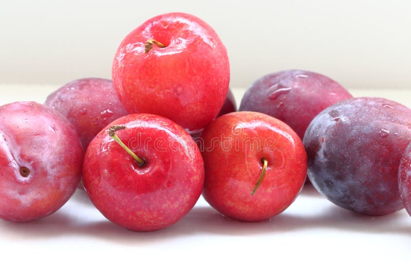 Red Plum mix stock image. Image of drop, asia, food, frosted - 53751423