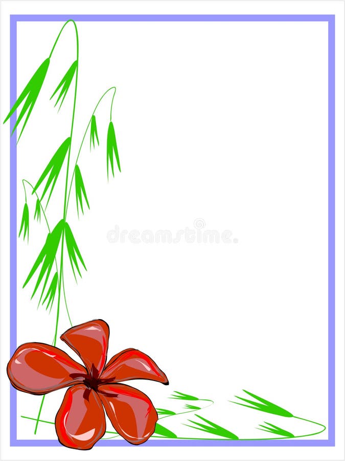Red Plumeria Border stock vector. Illustration of hawaii - 28798012