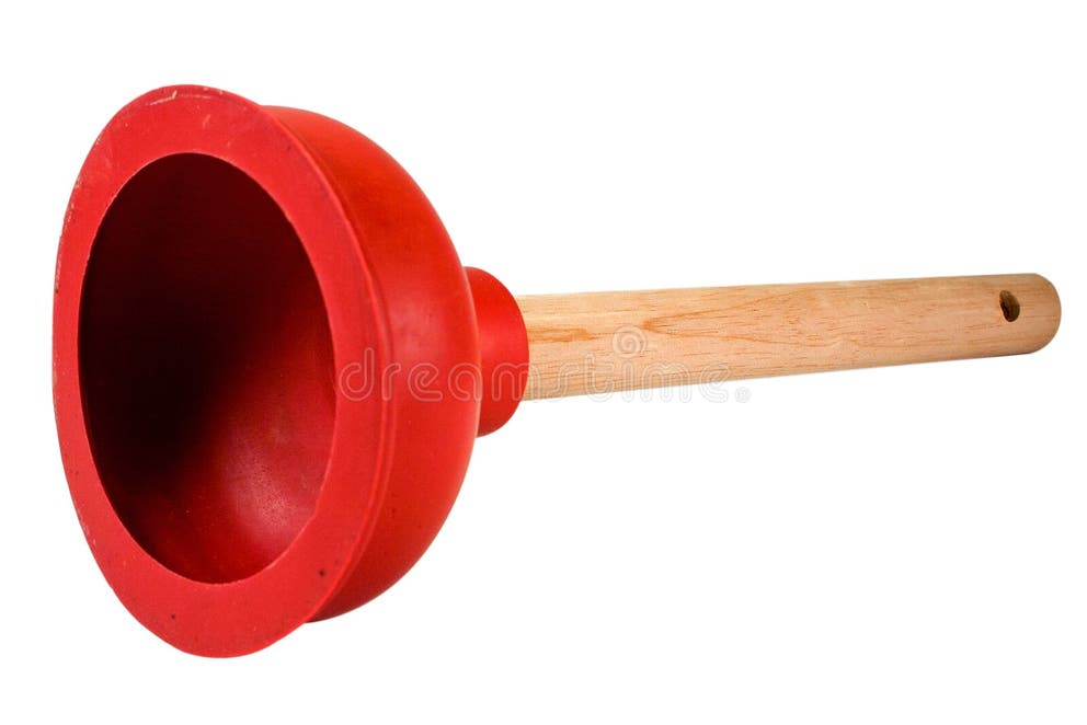 Red Plunger Inside stock photo. Image of isolated, domestic - 24214560