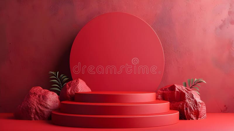 Red Podium Backdrop for Victorious Celebration. Concept Victory ...