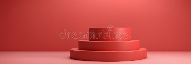 Red Podium Background for Product 3D Rendering Stock Illustration ...