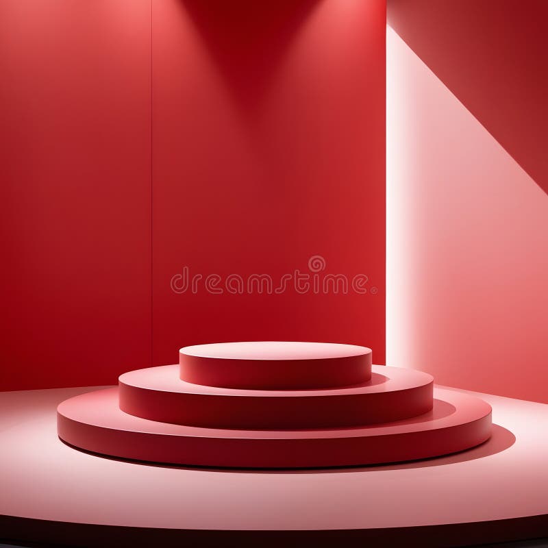 Red Podium and Red Background for Product Presentation. AI Generated ...