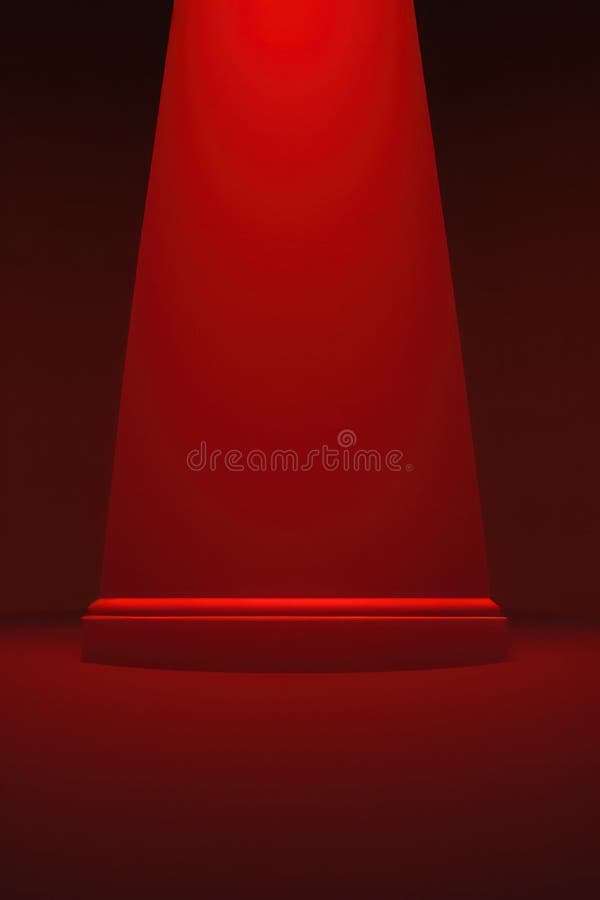 Red Podium on Red Background with Spot Light. Pedestal for Product ...